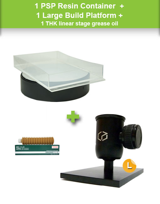 1 PSP Resin Container + 1 Large Build Platform + 1 Grease Oil - Kudo3D