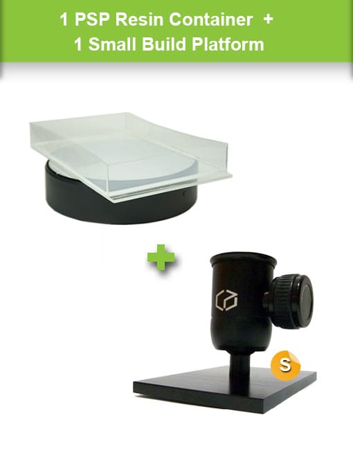 1 PSP Resin Container and 1 Small Build Platform - Kudo3D